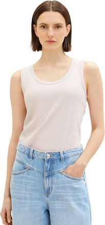 Tom Tailor Damen 1038049 Basic Top mit Rippstruktur, 16339-clouds Grey, XL