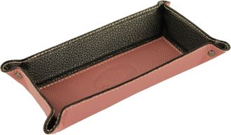 modamoda.de K02 - Dekoschale Taschenleerer Ablage aus Echtleder 20x10x4 cm, Farbe:Altrosa