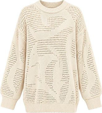 Akep Tricots et sweats en coton - Femme - Pulls - Beige - Taille: 40 FR