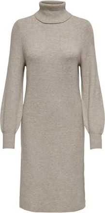 Only Bestseller A/S ONLSASHA L/S Rollneck Dress NCA KNT, Robe en Tricot Femme, Mocha Meringue/Detail:W. Melange