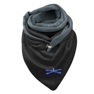 Generic &Eacute;charpe en polaire chaude pour femme avec imprim&eacute; pissenlit double couture triangle boucle &eacute;charpe 2026, gris, Taille unique