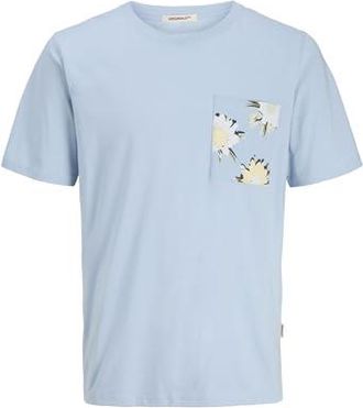 Jack & Jones Jortavira AOP T-Shirt &agrave; Manches Courtes et col Rond pour Homme, Bleu, L