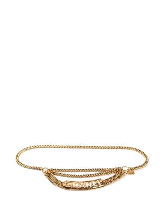 Chanel hanging chains logo belt - Or