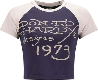 Ed Hardy T-Shirt Drawn Panther Ringer