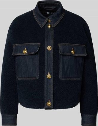 Luisa Cerano Boucl&egrave;-Jacke mit Kentkragen und Brusttaschen