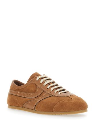 Dries Van Noten Womens Sneakers Dustin Brown Leather Calf Trainers