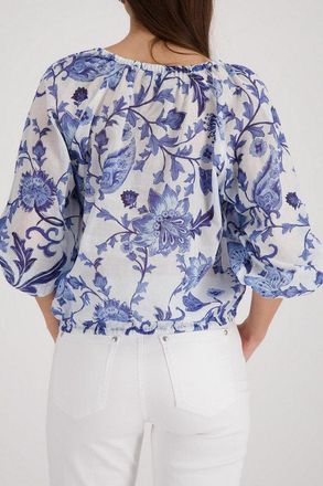 Monari Langarmbluse Bluse Blumendruck allover Regular fit mit Blumenmuster