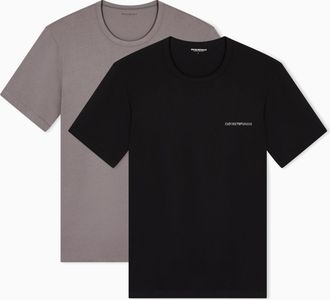 Emporio Armani Herren 2-pack V Neck Essential Core Logoband T-Shirt, Black/Grey, M EU
