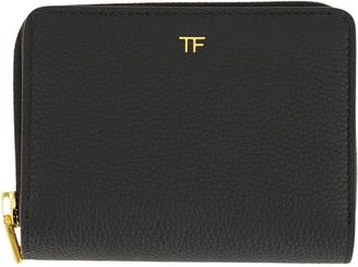 Tom Ford Femme, Accessoires, Noir, Taille: ONE Size Grain Leather Mini Wallet
