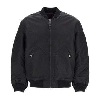 Diesel Schwarze Nylon Bomberjacke mit Rei&szlig;verschluss - - Jackets - Herren - Schwarzk - M