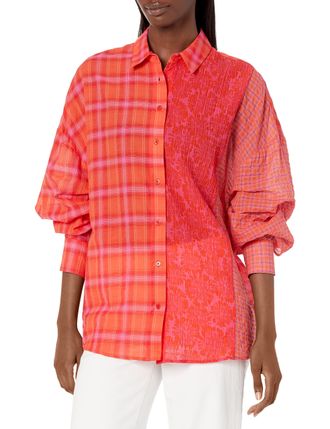Desigual Womens CAM_ELY 7002 Shirt, Orange, S