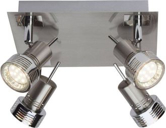 Brilliant Lampe Kassandra led spot plaque 4flg fer / chrome 4x LED-PAR51, GU10, 3W lampes &agrave; r&eacute;flecteur led incluses, (250lm, 3000K) &Eacute;chelle a ++ &agrave; e T&ecirc;tes