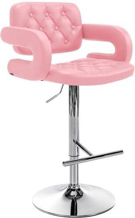 Clp Tabouret De Bar Dublin en Similicuir I Chaise De Bar Réglable en Hauteur I Style Chesterfield I Chaise Haute avec Accoudoirs, Couleur:Rose, Couleur du