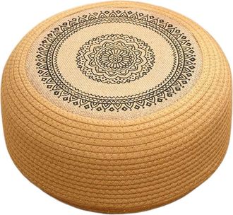 Generico Bodenkissen: rundes Tugas-Sitzkissen aus Stroh für Erwachsene, hautfreundliches Design, weiches Meditationskissen für Wohnzimmer, Schlafzimmer, Zuhaus