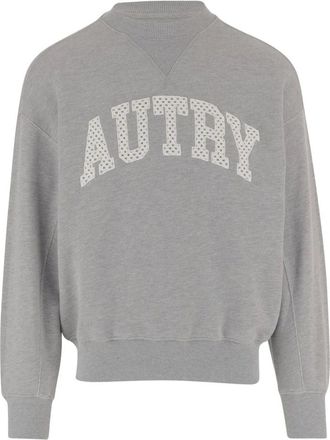 Autry Homme, Sweatshirts et sweats &agrave; capuche, Gris, Taille: S SweaT-shirt en coton avec logo