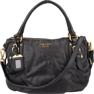 Prada Crossbody Bags - Prada Black Leather City Handbag - Gr. unisize - in Schwarz - f&uuml;r Damen