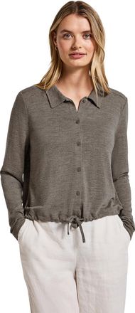 Street One Damen A323542 Leinen-Look Jacke, Dark Tumbled Beige, 46