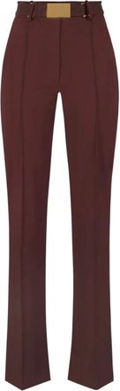 Elisabetta Franchi Femme, Pantalons, Brun, Taille: 36 FR Pantalon Technique Bi-&Eacute;lastique avec Ceinture