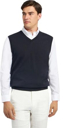 Brooks Brothers Homme, Pulls, Bleu, Taille: 2XL Gilet en coton