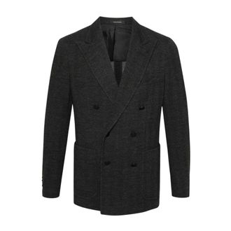 Tagliatore Homme, Vestes, Gris, Taille: L Blazer Double-Boutonni&egrave;re &agrave; Chevrons