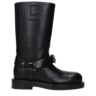 Burberry Leather Harness Boot - Black