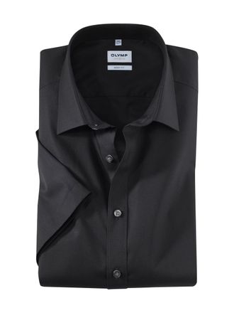 Olymp Herren Businesshemd Langarm Level.Five.Body.fit,Einfarbig,Body fit,New York Kent,schwarz 68,36