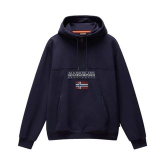 Napapijri Homme, Sweatshirts et sweats &agrave; capuche, Bleu, Taille: S Burgee Sweat &agrave; capuche