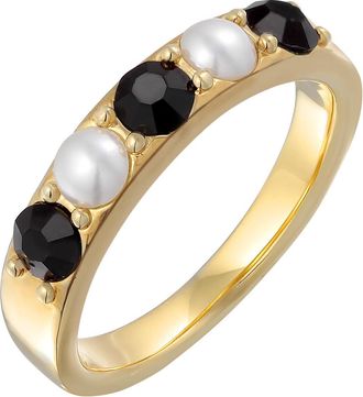 Elli Ring Damen Band Glasperlen Trend Goldfarben mit Kristallen