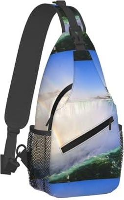 Generic Sacoche Tactique Cascade et Rainbow Durable Sac &agrave; Bandouli&egrave;re Antivol Sac &agrave; Dos De Voyage pour Femme Cyclisme Randonn&eacute;e