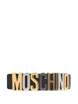 Moschino ceinture à détail de logo - Noir