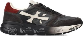 Premiata Low-Top Sneaker - Black Leather Sneakers With Suede Accents - Gr. 42 (EU) - in Schwarz - für Damen