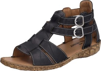 Josef Seibel Damen Riemchensandalen Rosalie 51,Weite G (Normal),bequem,flach,Sommerschuhe,Freizeitschuhe,offene Schuhe,schwarz,40 EU