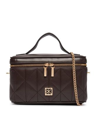 Calvin Klein Handtasche Quilted Beauty Case On Chain LV04F1123G Dunkelbraun