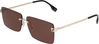 Fendi Fe40165U Sonnenbrille - - Accessories - unisex - Gelb - 60 MM