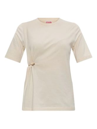 Kenzo t-shirt froncé à détail dépingle - Tons neutres