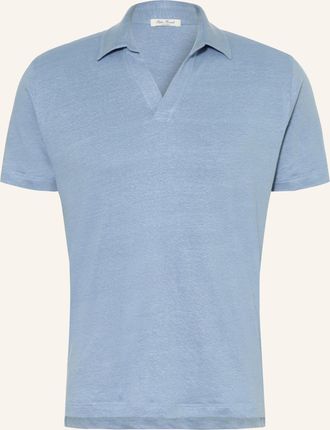 Stefan Brandt Jersey-Poloshirt Aus Leinen blau