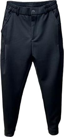 Generic Pantalon habill&eacute; l&eacute;ger de couleur unie pour homme, pantalon de costume d&eacute;contract&eacute; &agrave; revers &agrave; la cheville, pantalon de travail d&eacute;t&eacute;, Noir 5, 44