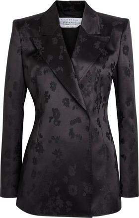Gabriela Hearst veste &agrave; boutonni&egrave;re crois&eacute;e et fleurs - Noir