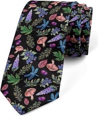 Generic Cravates Homme Champignon Bleu, Violet Et Vert R&eacute;glable Necktie Fine Cravate DAffaires Pour &Eacute;v&eacute;nements Affaires L&Eacute;cole