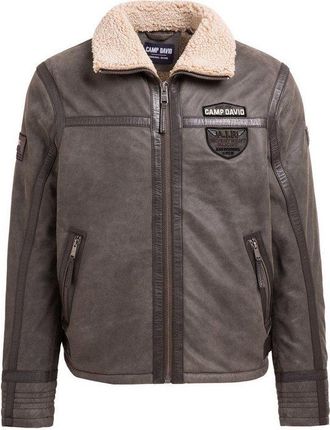Camp David Lederjacke mit Rei&szlig;verschluss an den Einschubtaschen