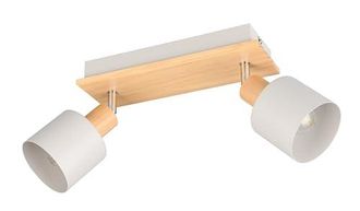 Trio Trio Leuchten spot mural SHANTI 862700276, Métal Gris Chaud, Bois Naturel, excl. 1x E14