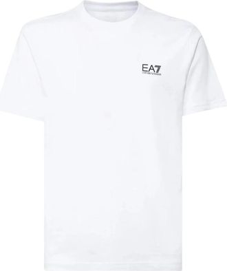 Emporio Armani Emporio Armani Ea7, Homme, Tops, Blanc, Taille: L T-shirt simple avec logo pour un style d&eacute;contract&eacute;