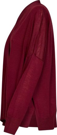 Blanca Vita Wool Knit Cardigan - Burgundy