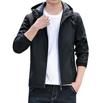 Generico Sweat dhiver &agrave; capuche et manches longues pour homme Blazer &eacute;l&eacute;gant avec poches pour faire de lexercice, Noir, XXXL