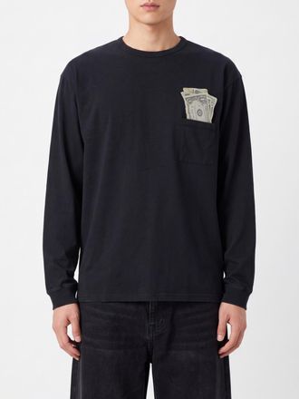 ERL Lang&auml;rmeliges Baumwoll-T-Shirt mit Grafikdruck und Tasche