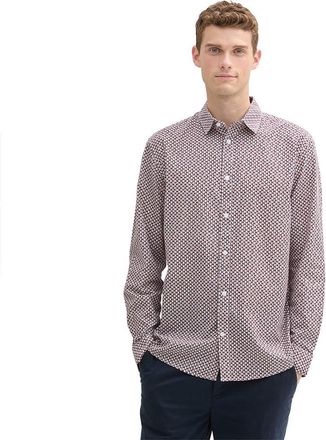 Tom Tailor Herren Regular Fit Hemd mit Muster, 36668 - Offwhite Fade Stripe Design, M