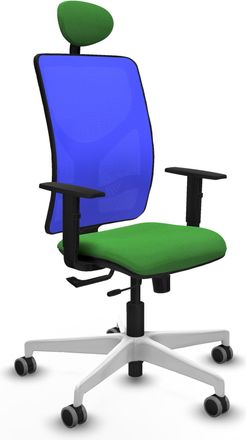 Piqueras y Crespo Schreibtischstuhl mit hoher R&uuml;ckenlehne, mit 1D-Armlehnen, h&ouml;henverstellbare Lendenwirbelst&uuml;tze und festes Kopfteil, ausgestattet mit Syncro/Traslack 