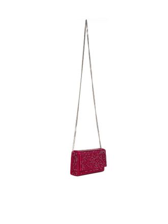 Amina Muaddi Womens Clutch Super Amini Paloma Red Satin Bags