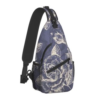 AOOEDM Nahtloses Blumenmuster mit Rosen Umhängetasche für Damen und Herren, Crossbody-Schultertaschen, lässiger Sling-Rucksack, Brusttasche, Reisen, Wandern,
