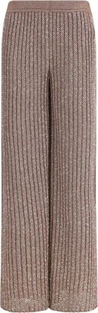 Missoni Pantalon Tailleur en Viscose Lam&eacute; &agrave; Sequins - Femme - Pantalons - Rose - Taille: 38 FR